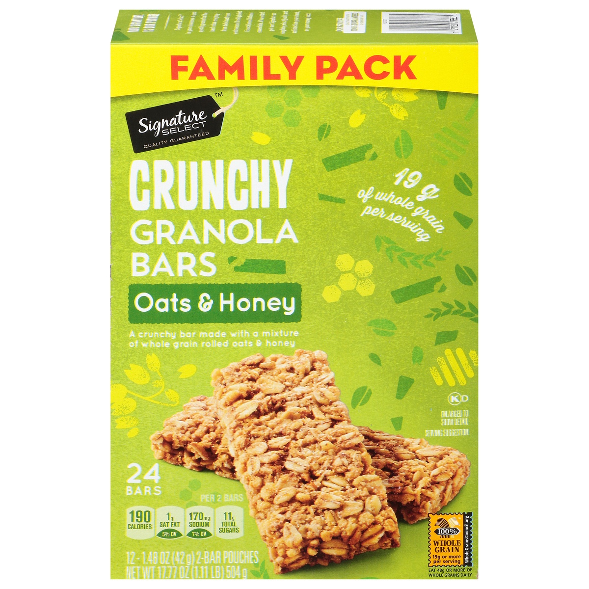Signature Select Bars Granola Crunchy Oats & Honey Family Pack 17.77 oz ...