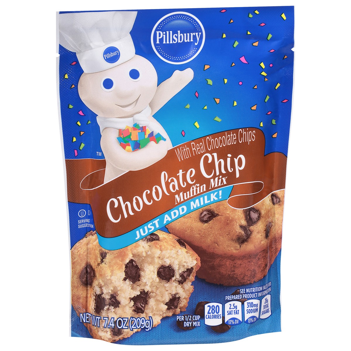 Pillsbury Chocolate Chip Muffin Mix, 7.4 Oz 7.40 oz | shipt