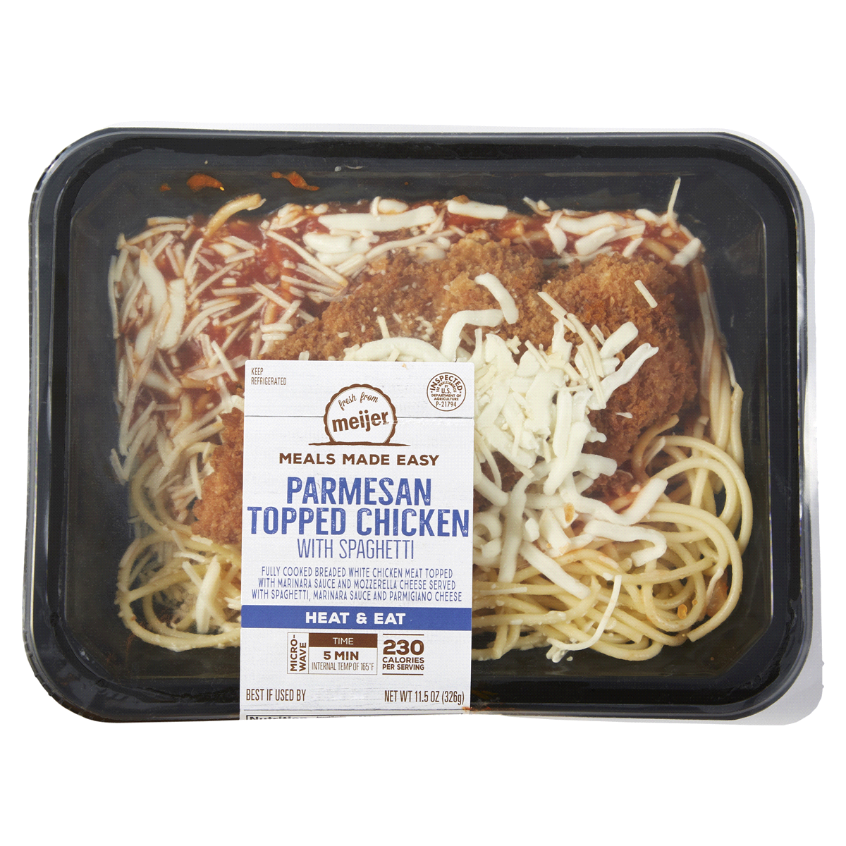 FRESH FROM MEIJER Meijer Chicken Parmesan With Spaghetti Meal 11.5 oz ...