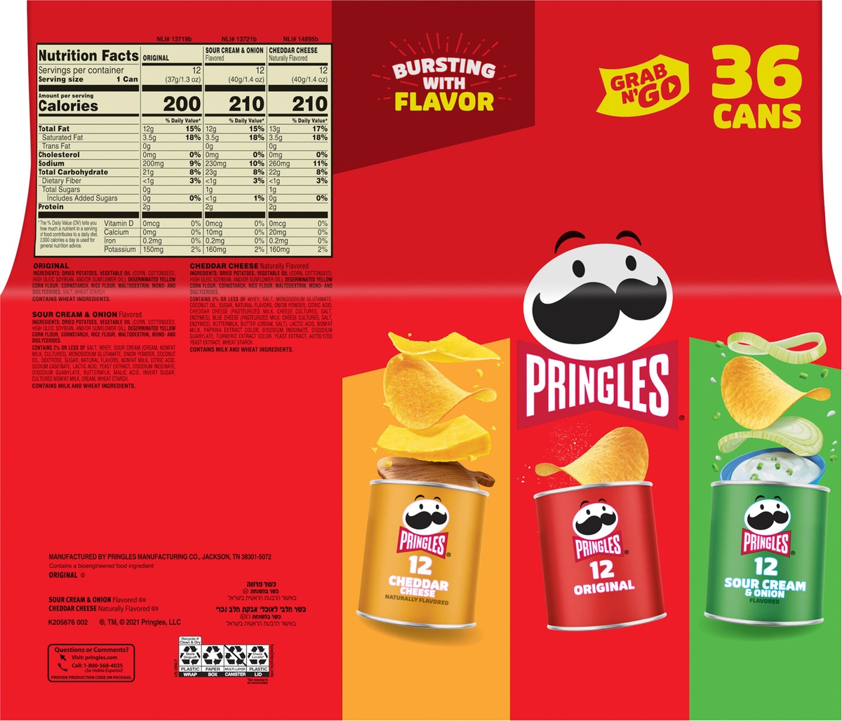 Kelloggs Pringles Pringles Grab & Go Variety, 36 1.36 oz | Shipt