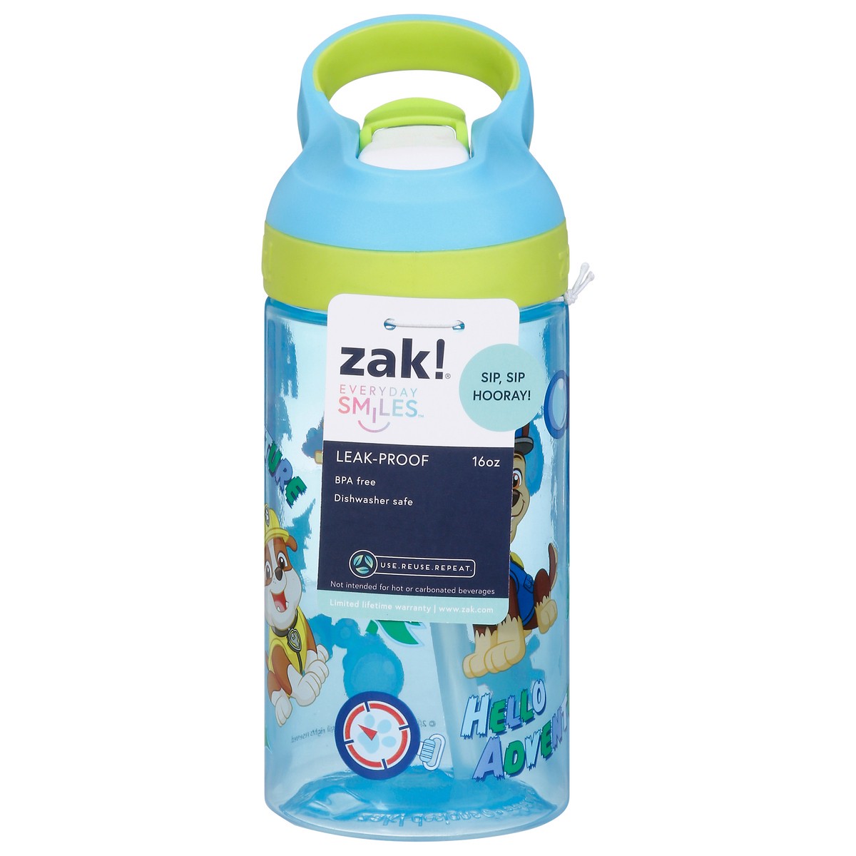 Zak! Designs Everyday Smiles 16 Ounce Leak-Proof Water Bottle 1 ea 1 ct | Shipt