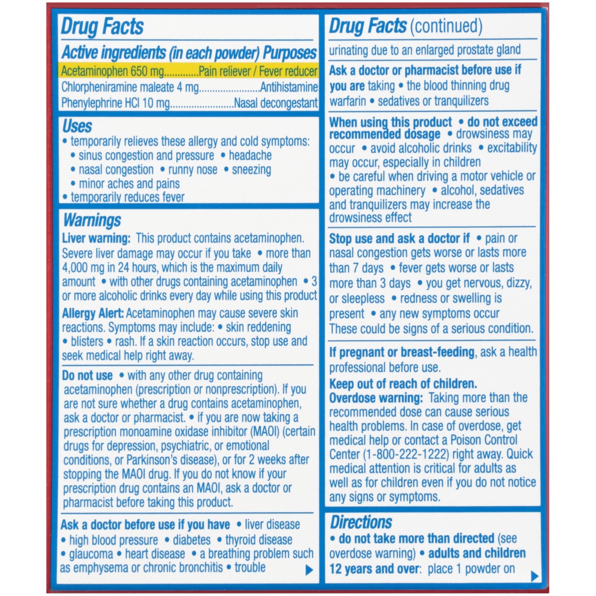 BC Sinus Congestion & Pain Relief Powder 12 ct | Shipt