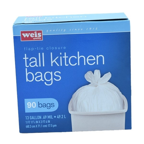 Weis Quality 13 Gallon Tall Kitchen Bags 90 ct | Shipt