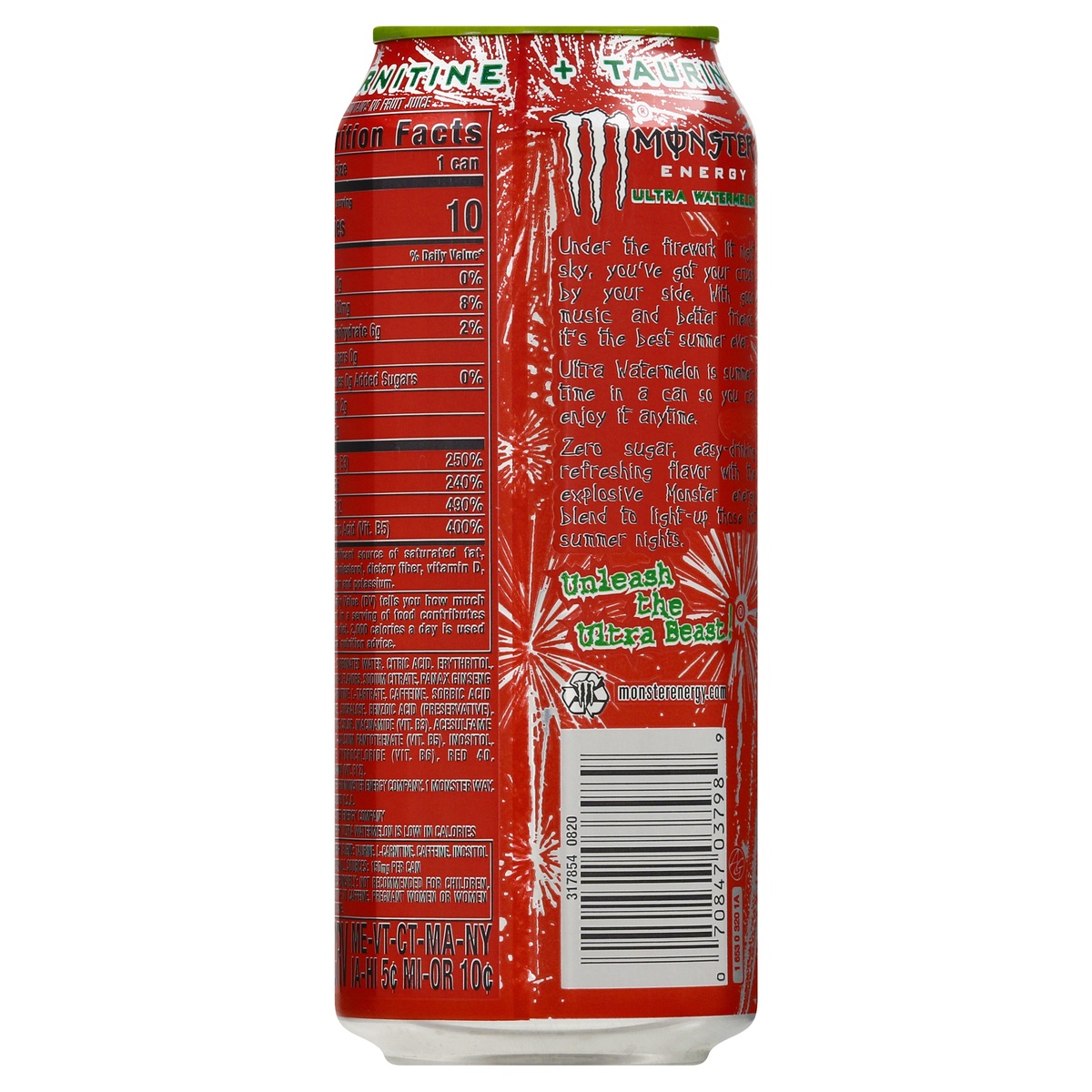 Monster Energy Zero Sugar Ultra Watermelon Energy Drink 16 fl oz | Shipt