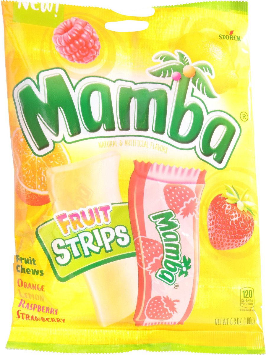 Mamba Fruit Chews Orange Lemon Raspberry Strawberry Fruit Strips 6.3 oz ...