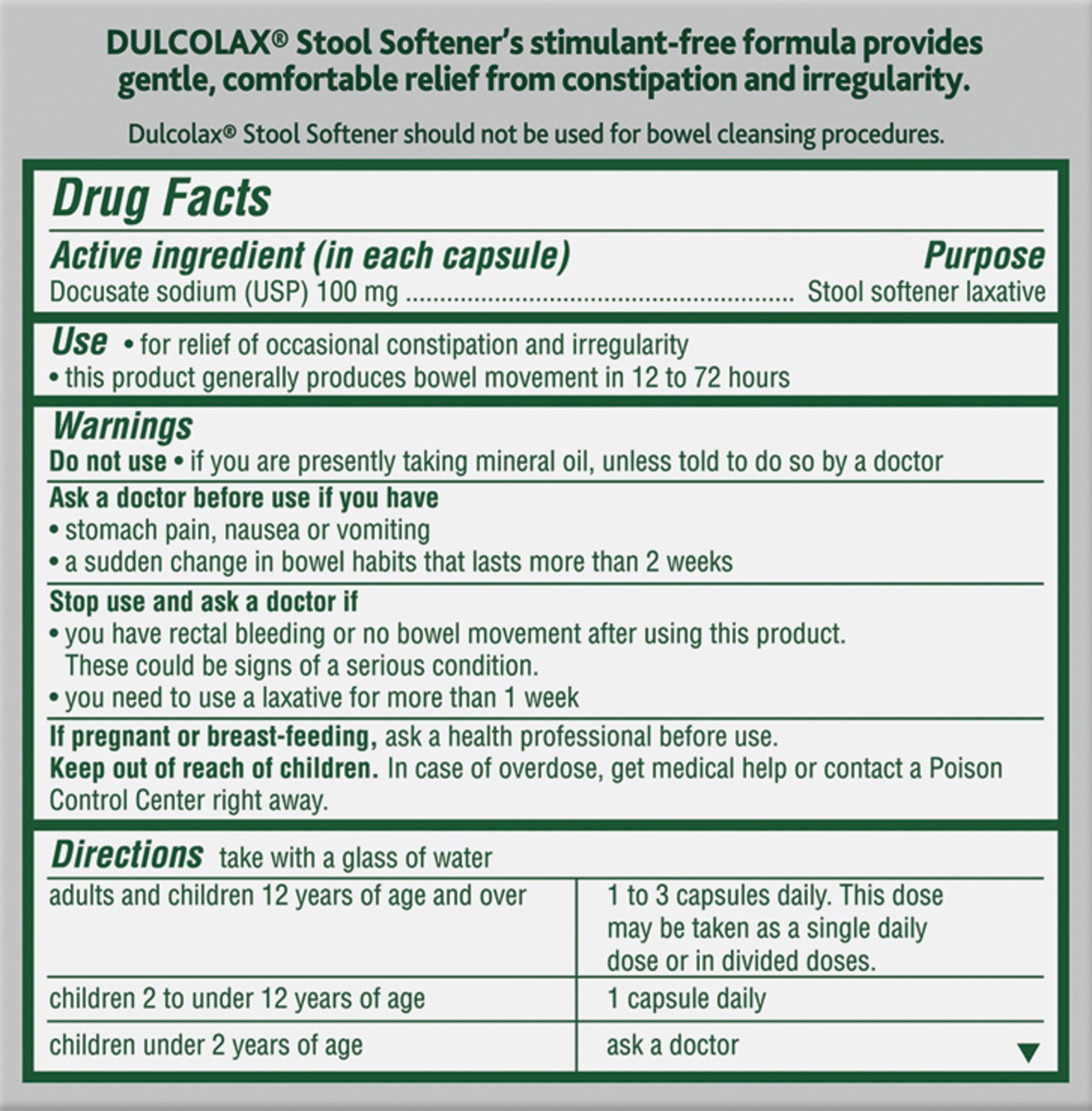 DulcoEase Dulcolax Stool Softener Liquid Gels 50 ct | Shipt