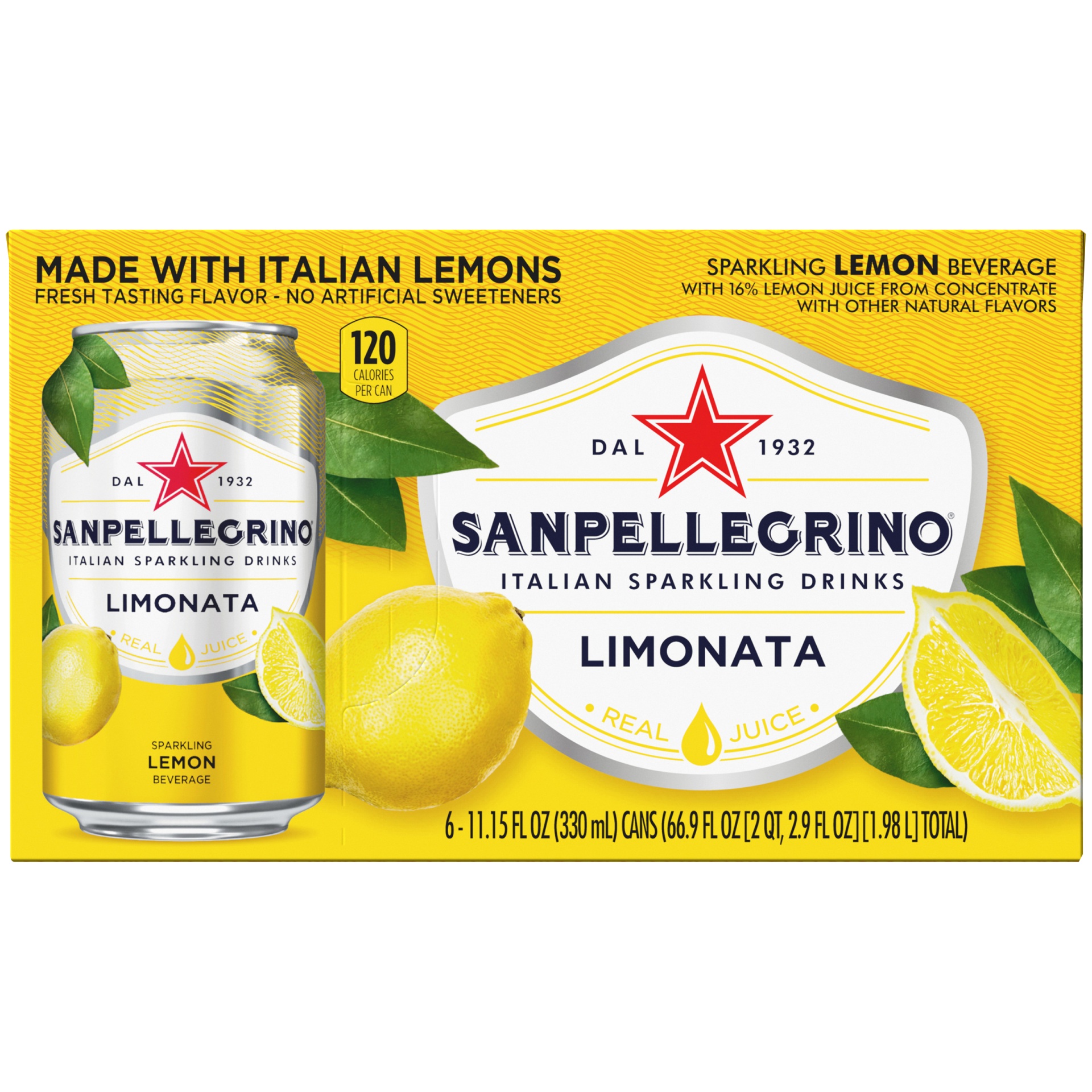 San Pellegrino Lemon/Limonata Italian Sparkling Drinks 6 ct; 11.15 fl ...
