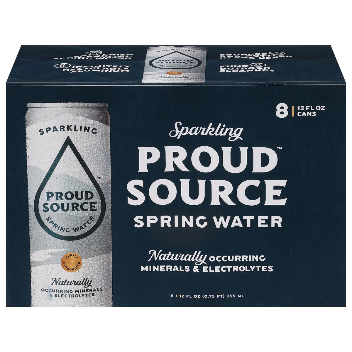 Proud Source Sparkling Spring Water 8 - 12 fl oz Cans 8 ct | Shipt
