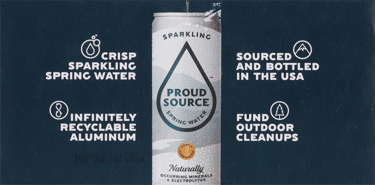 Proud Source Sparkling Spring Water 8 - 12 fl oz Cans 8 ct | shipt
