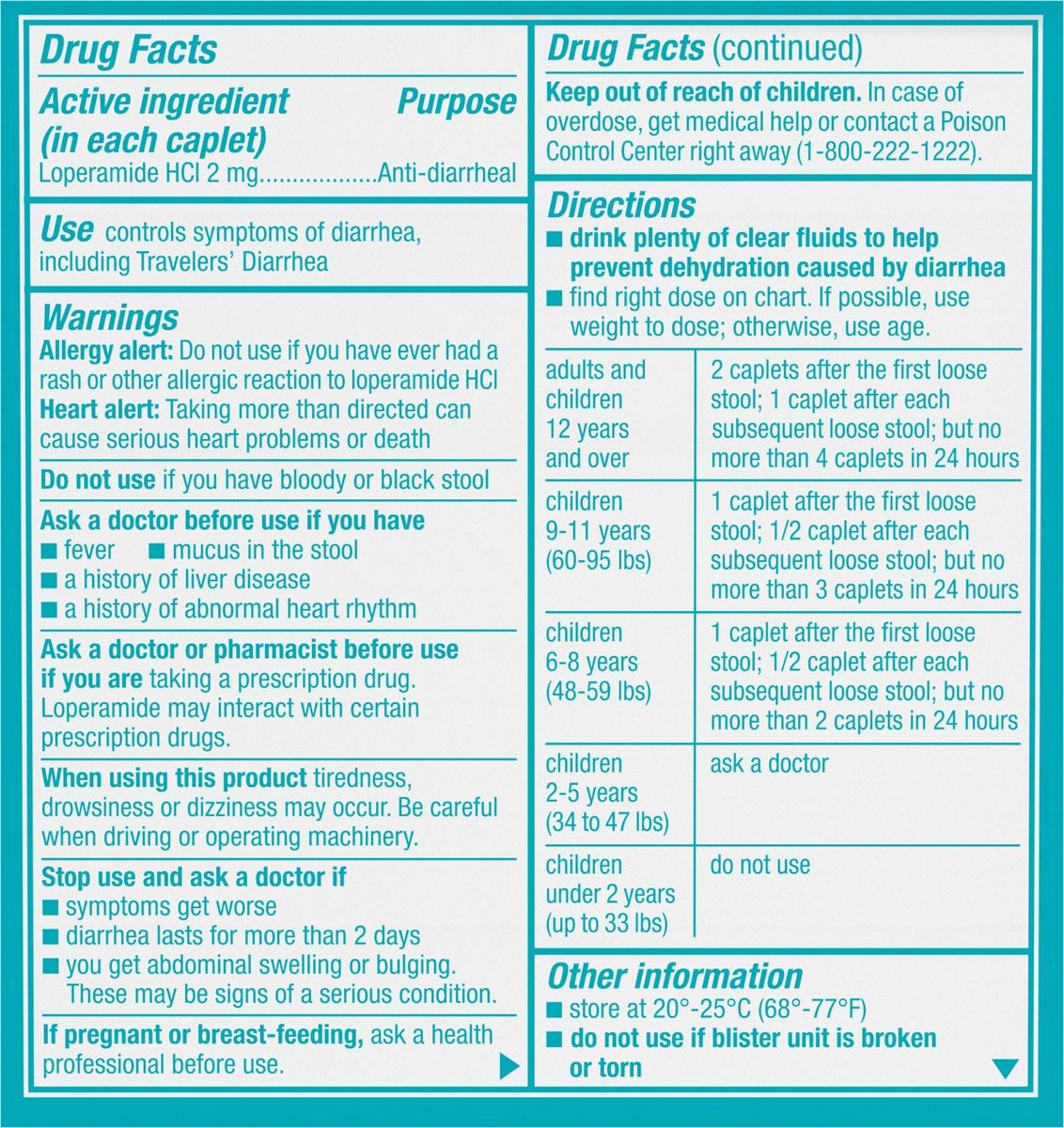 Imodium A-D Diarrhea Relief Caplets with Loperamide Hydrochloride, Anti ...