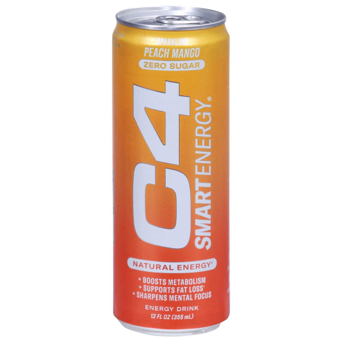 C4 Sport Smart Energy Sparkling Zero Sugar Peach Mango Energy Drink 12 ...