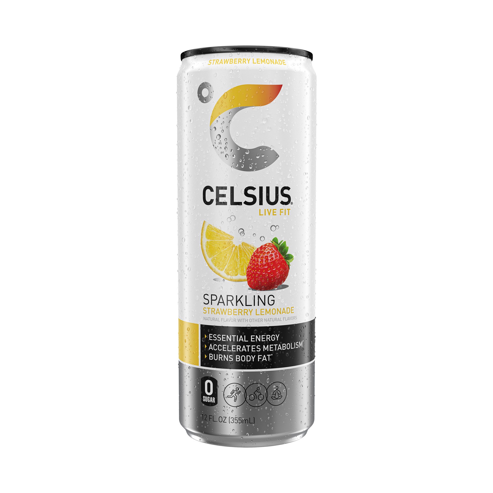CELSIUS Sparkling Strawberry Lemonade, Functional Essential Energy ...