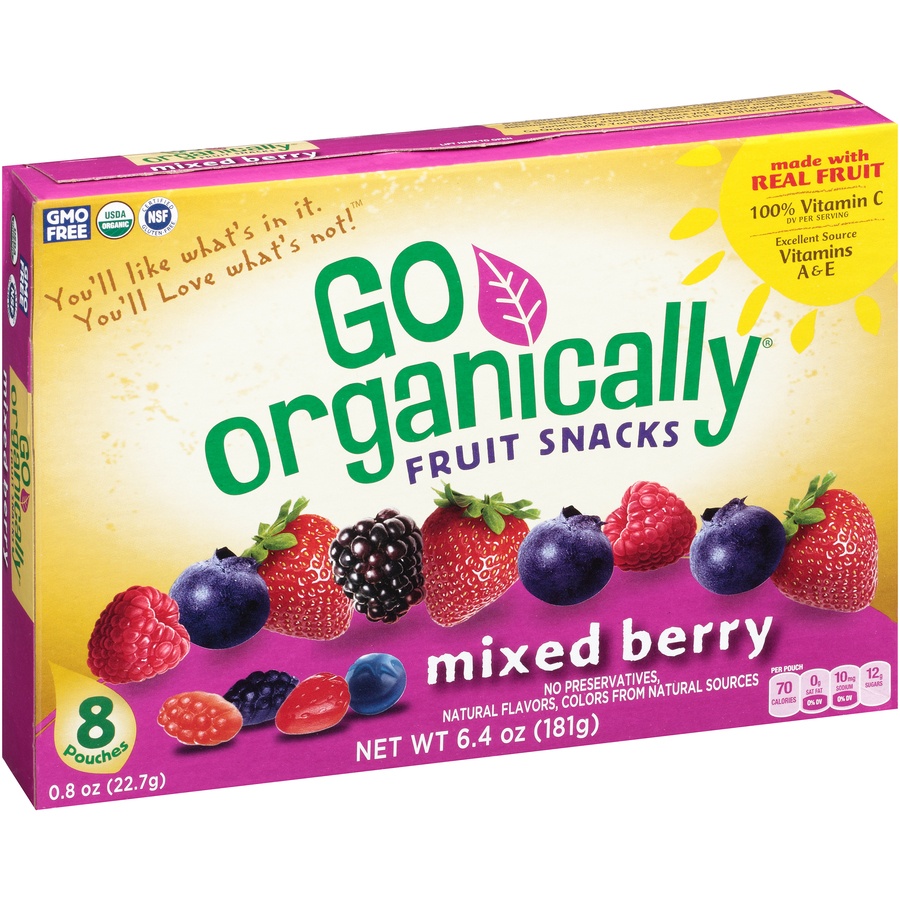 Go Organically Mixed Berry Fruit Snacks 8 ct; 0.8 oz | Shipt