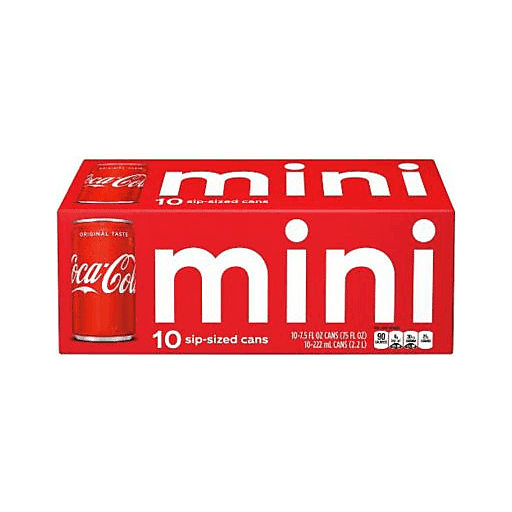Coke Classic Mini Sleek Cans - 10 ct 10 ct | Shipt