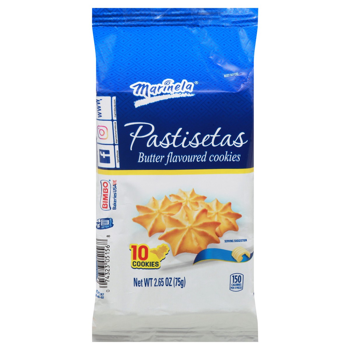 Marinela Pastisetas Butter Flavoured Cookies 10 ea 10 ct | Shipt