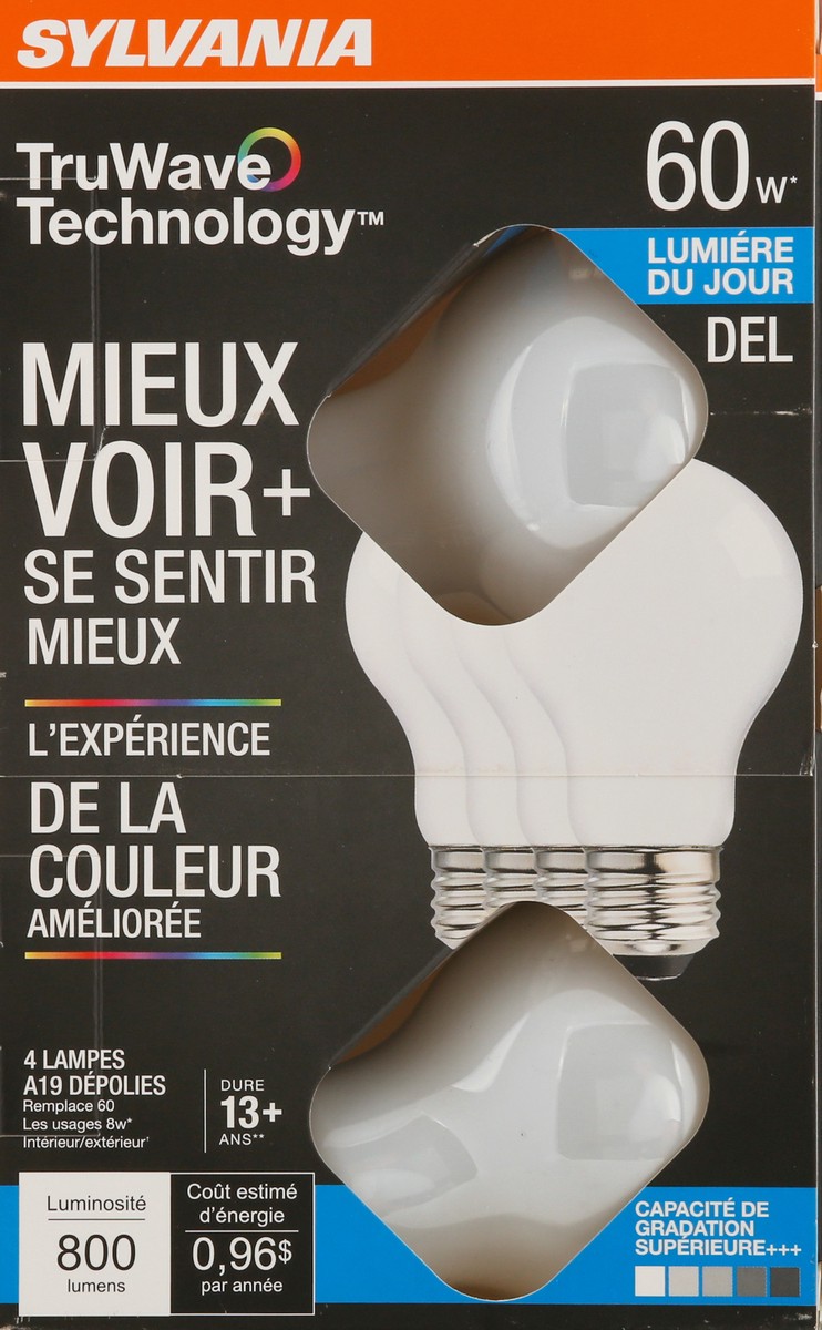 Sylvania TruWave Technology 8 Watts LED Daylight Light Bulbs 4 ea 4 ct ...