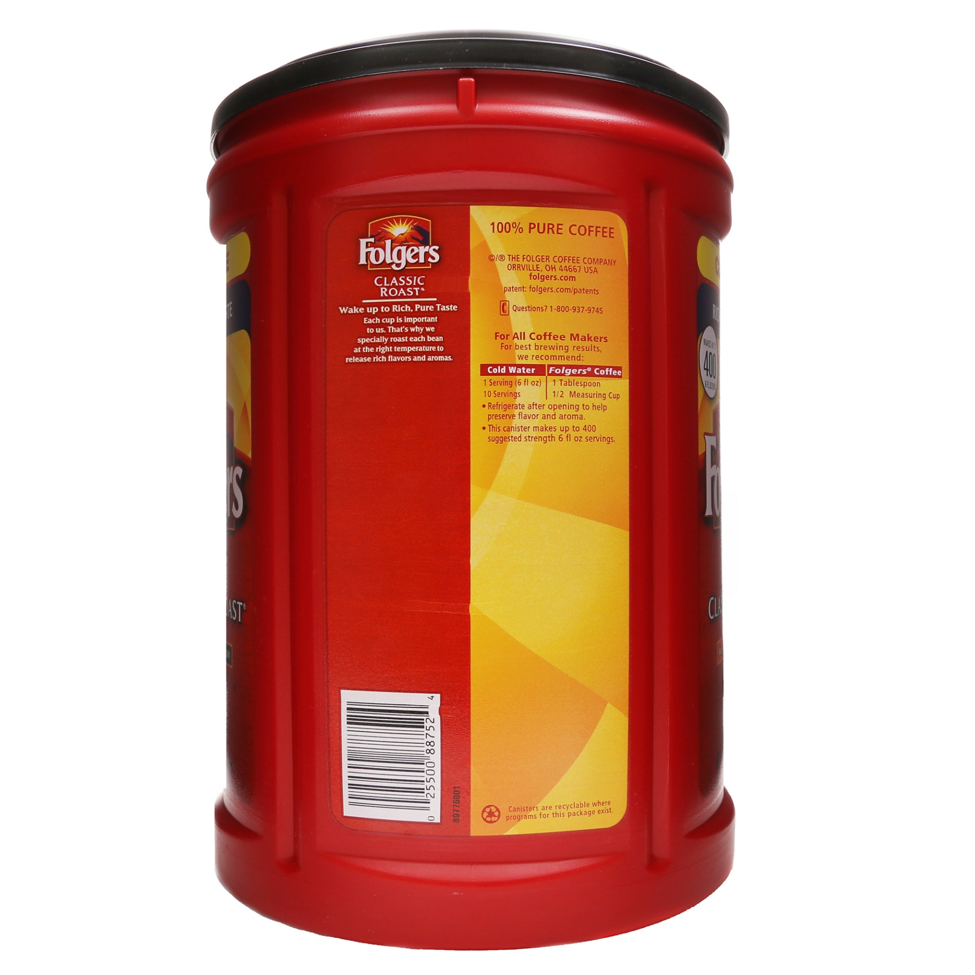 Folgers Coffee Container Labels