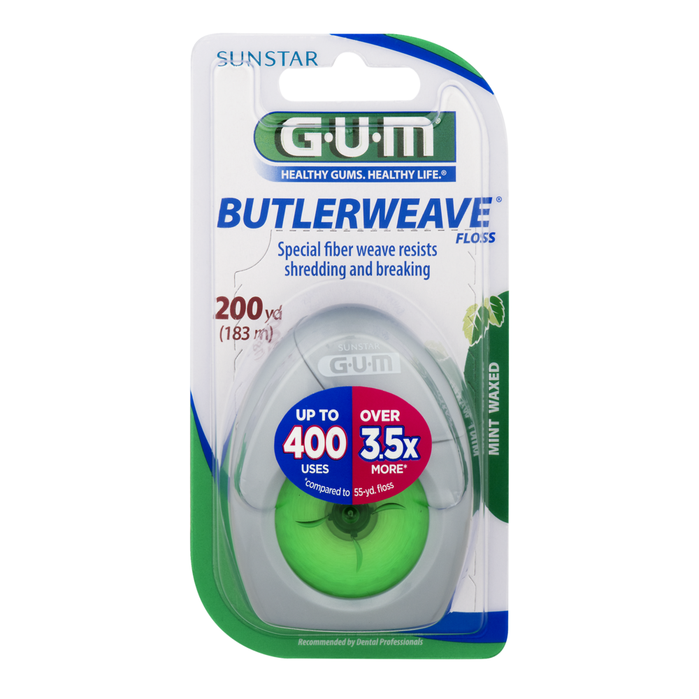 Sunstar G-U-M ButlerWeave Waxed Floss - Mint 200 yd | shipt