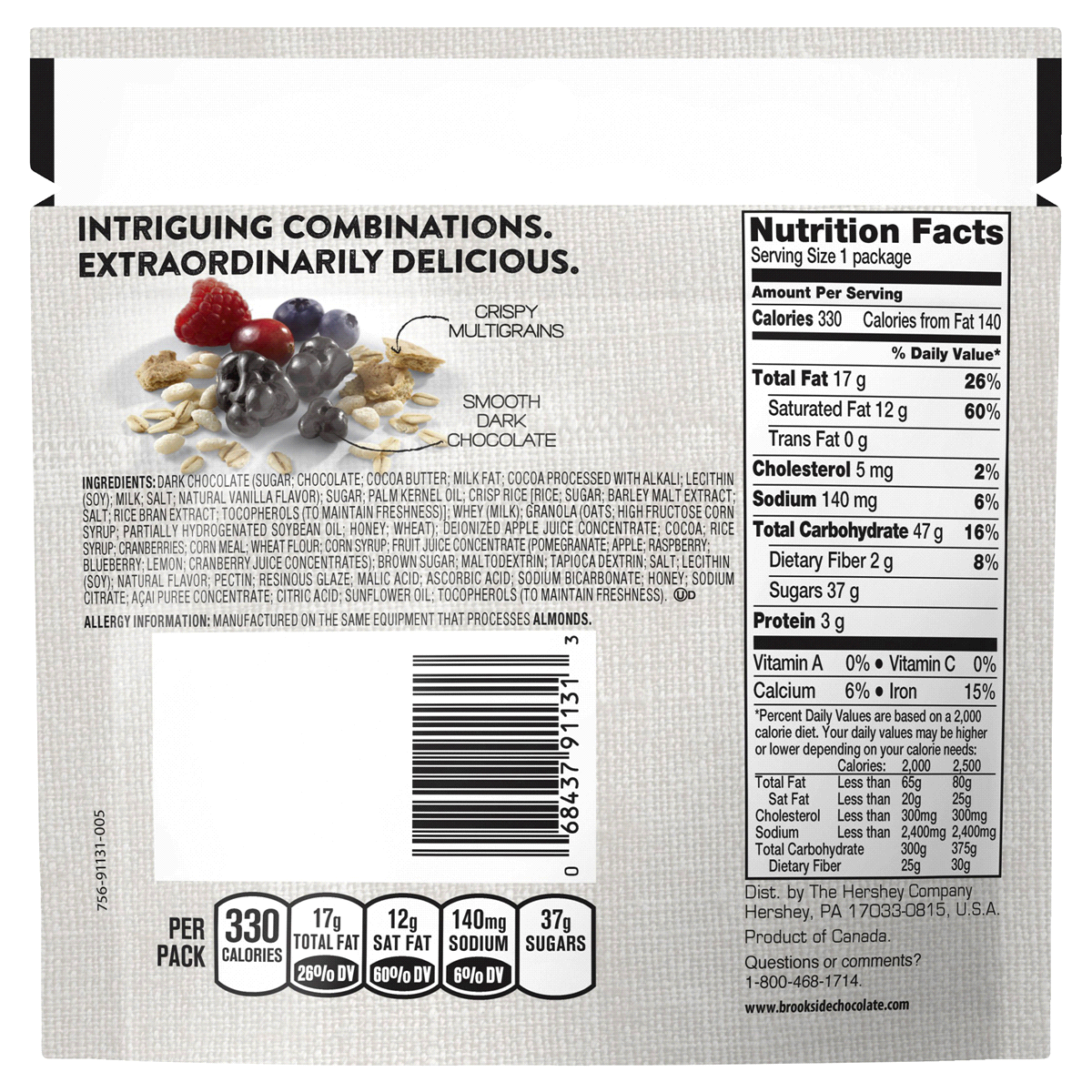 Brookside Berry Medley Crunchy Clusters In Dark Chocolate 2.5 oz | Shipt