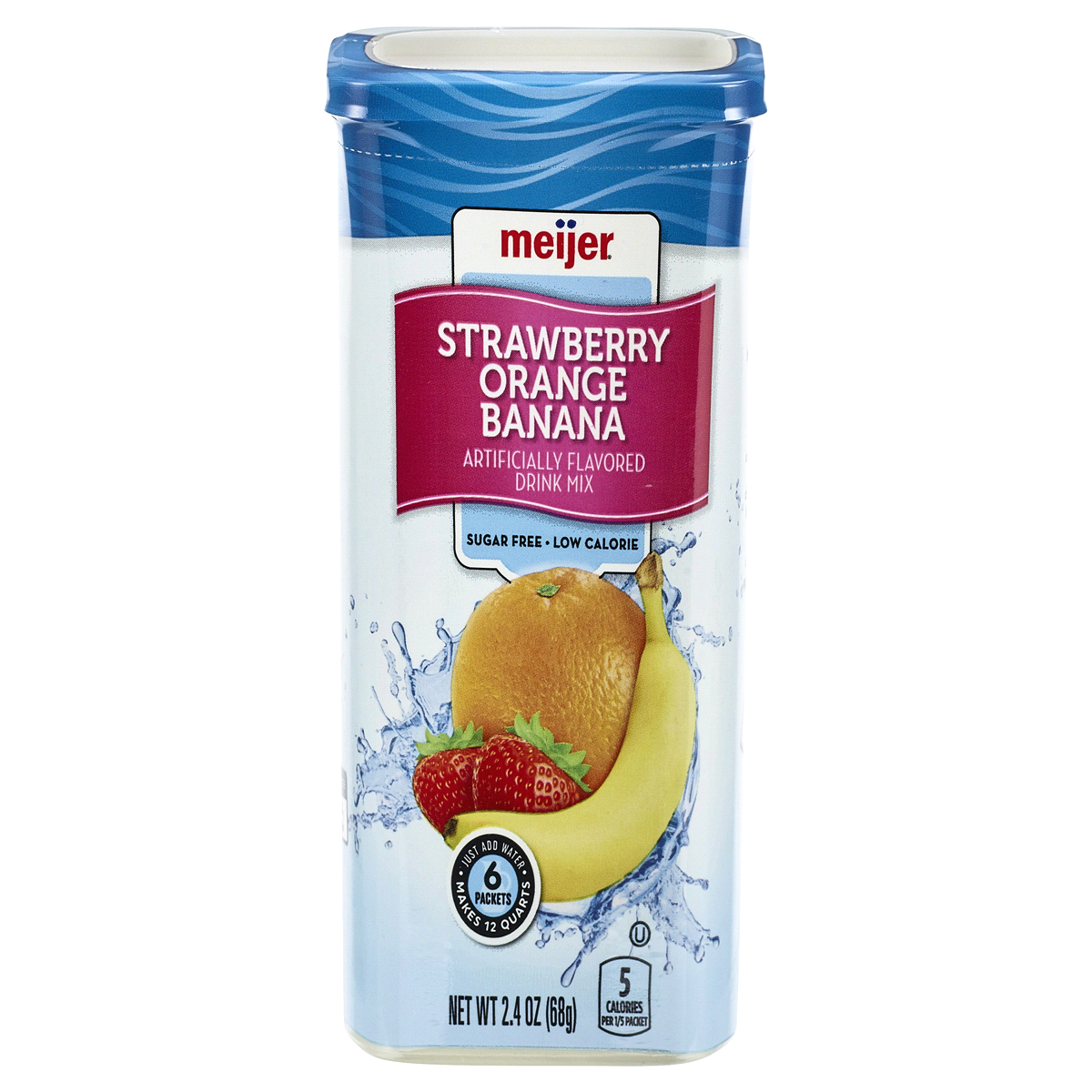 Meijer Sugar Free Strawberry Orange Banana Drink Mix 6 ct | Shipt
