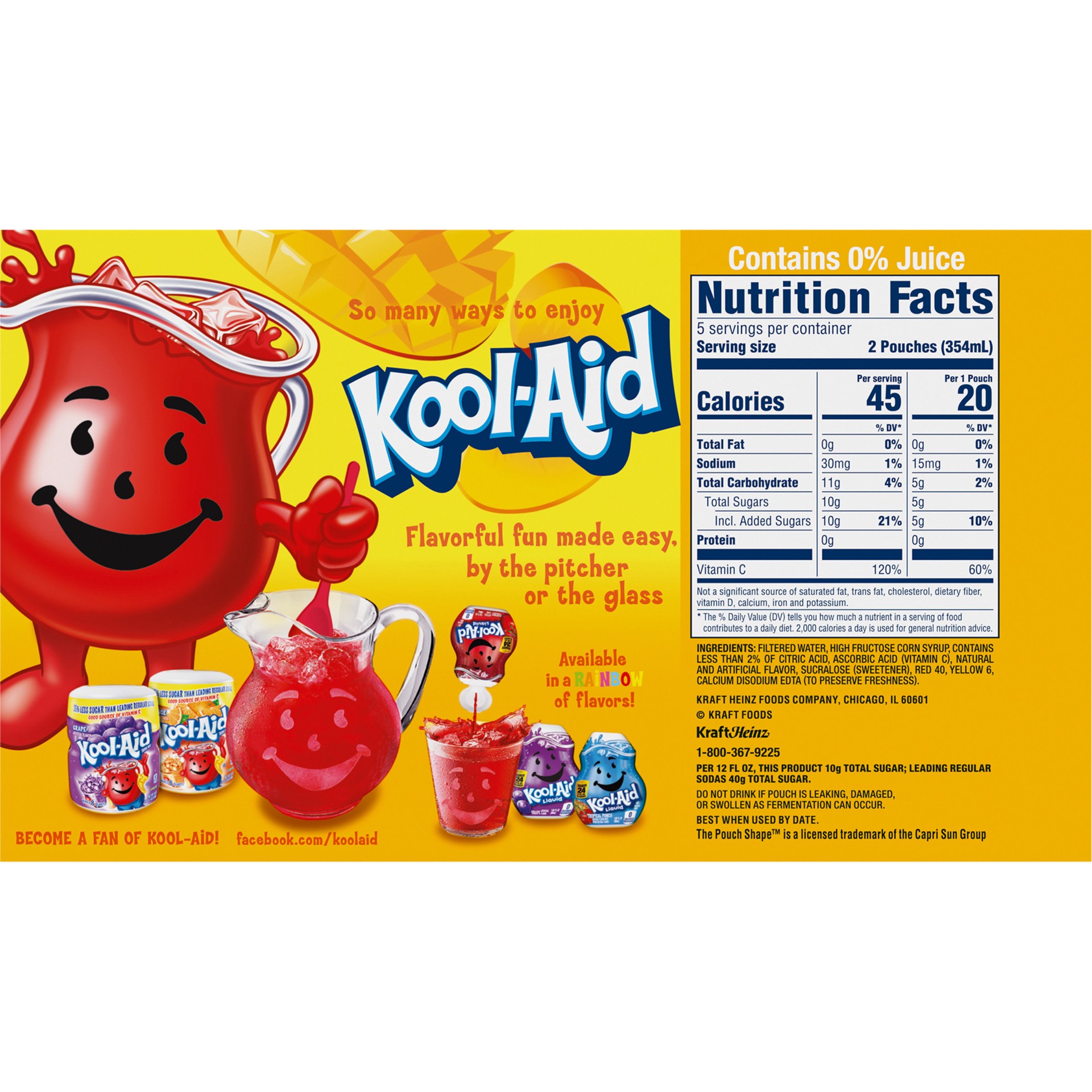 Kool-Aid Jammers Peach Mango Artificially Flavored Drink Pouches 60 fl ...