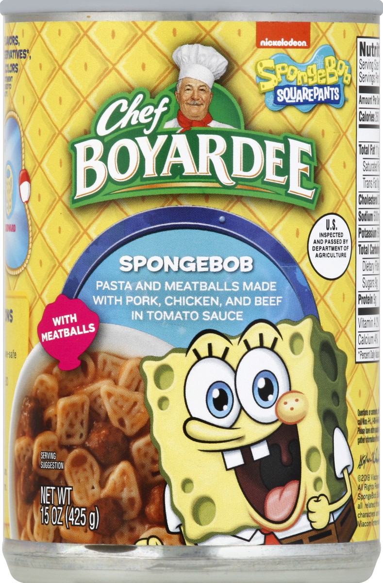 Chef Boyardee Spongebob Pasta & Meatballs 15 oz | Shipt