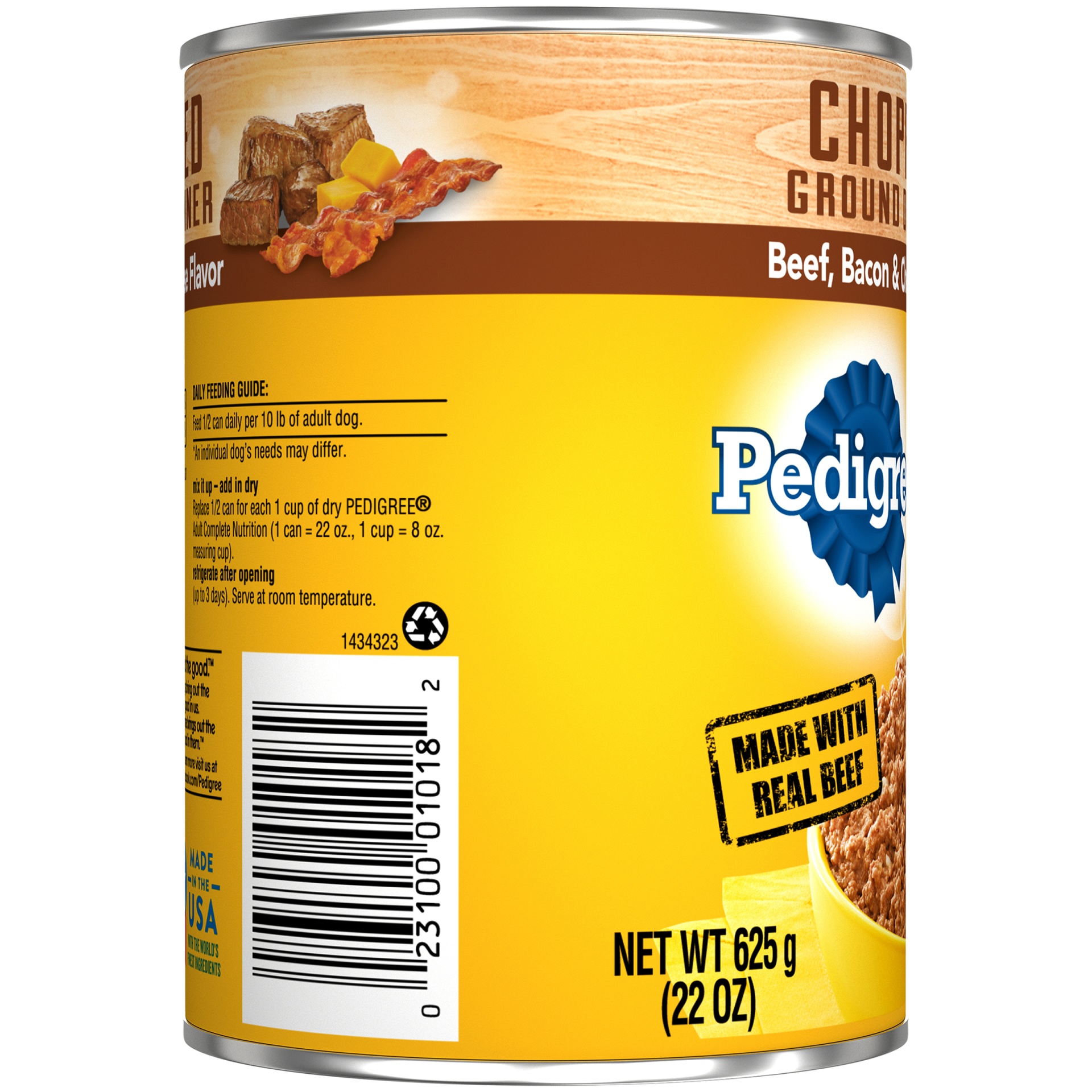 Pedigree Chopped Ground Dinner Adult Canned Soft Wet Dog Food Beef ...