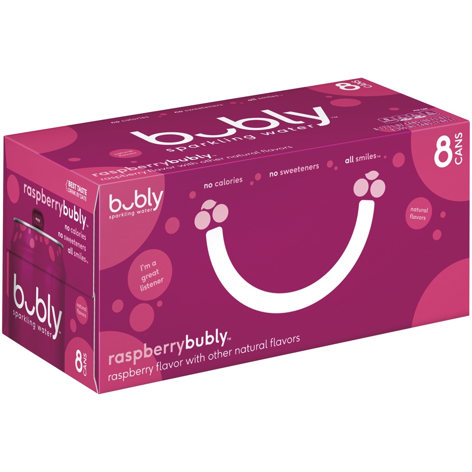 bubly Raspberry Sparkling Water - 8pk/12 fl oz Cans 8 ct; 12 fl oz | Shipt