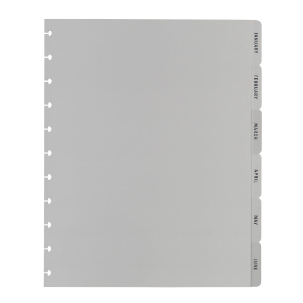 TUL Custom Note-Taking System Discbound Monthly Tab Dividers, Gray ...