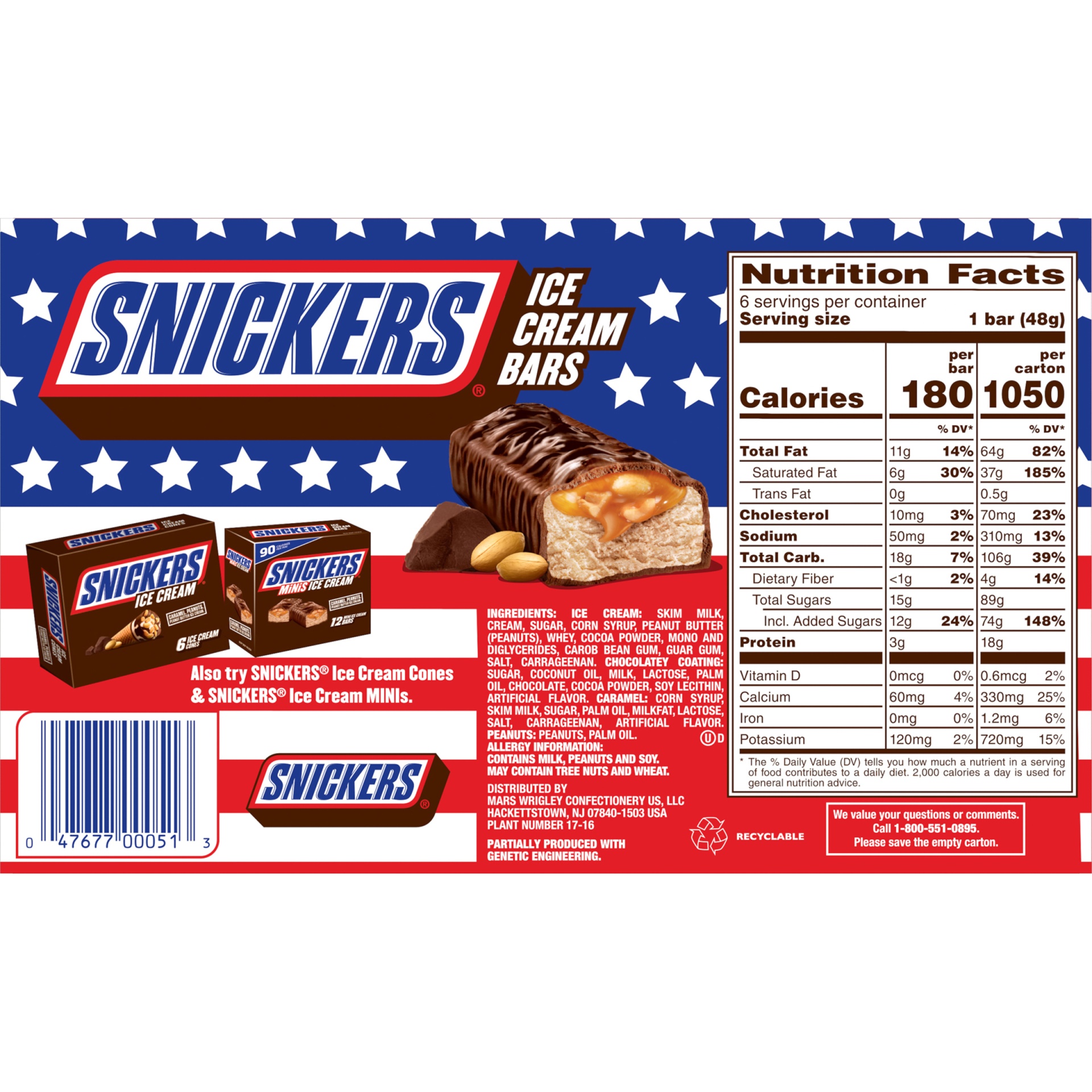 Snickers Ice Cream Bar Nutrition Facts