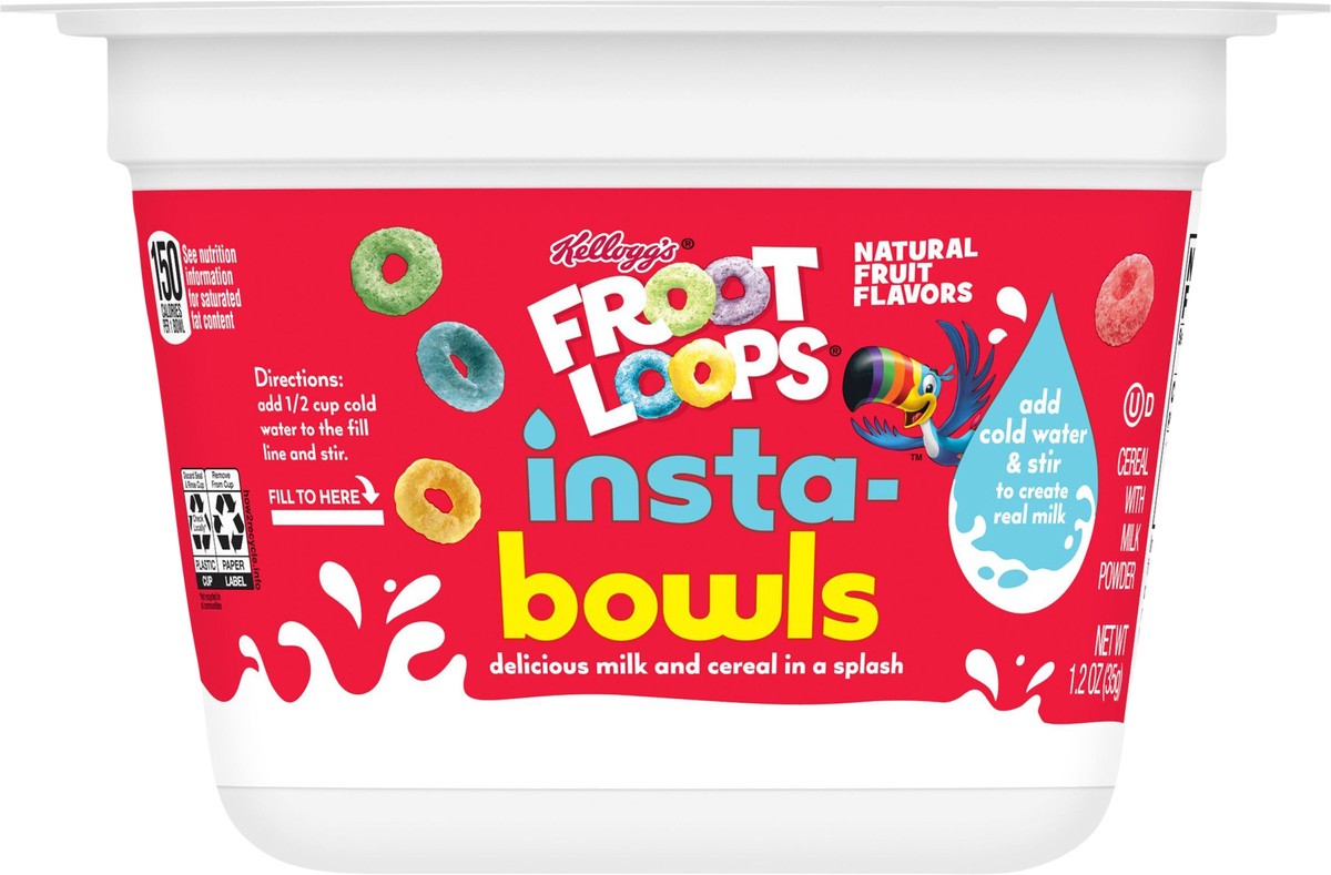 Froot Loops Kellogg's Froot Loops Insta-Bowls Breakfast Cereal, Kids ...