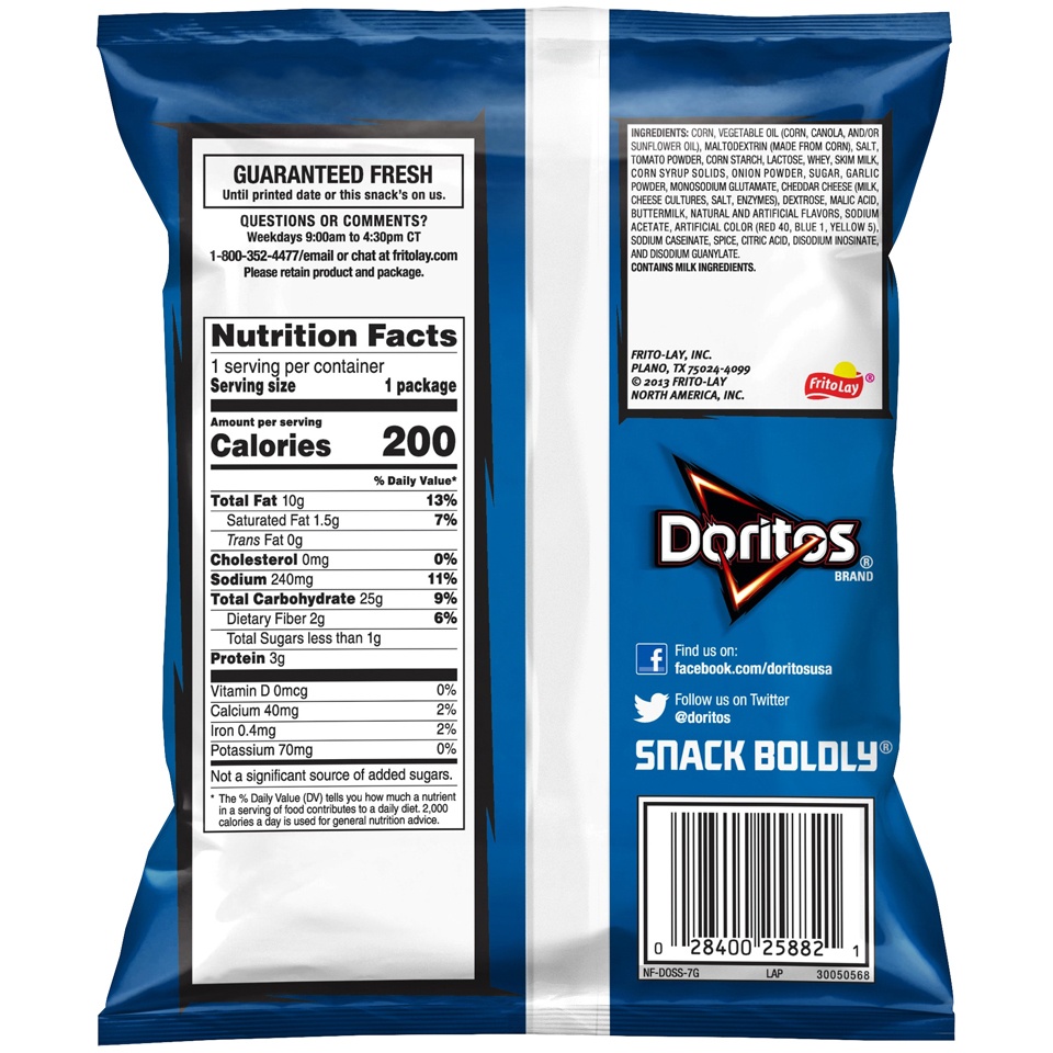 Doritos Cool Ranch Flavored Tortilla Chips 1.375 oz | Shipt