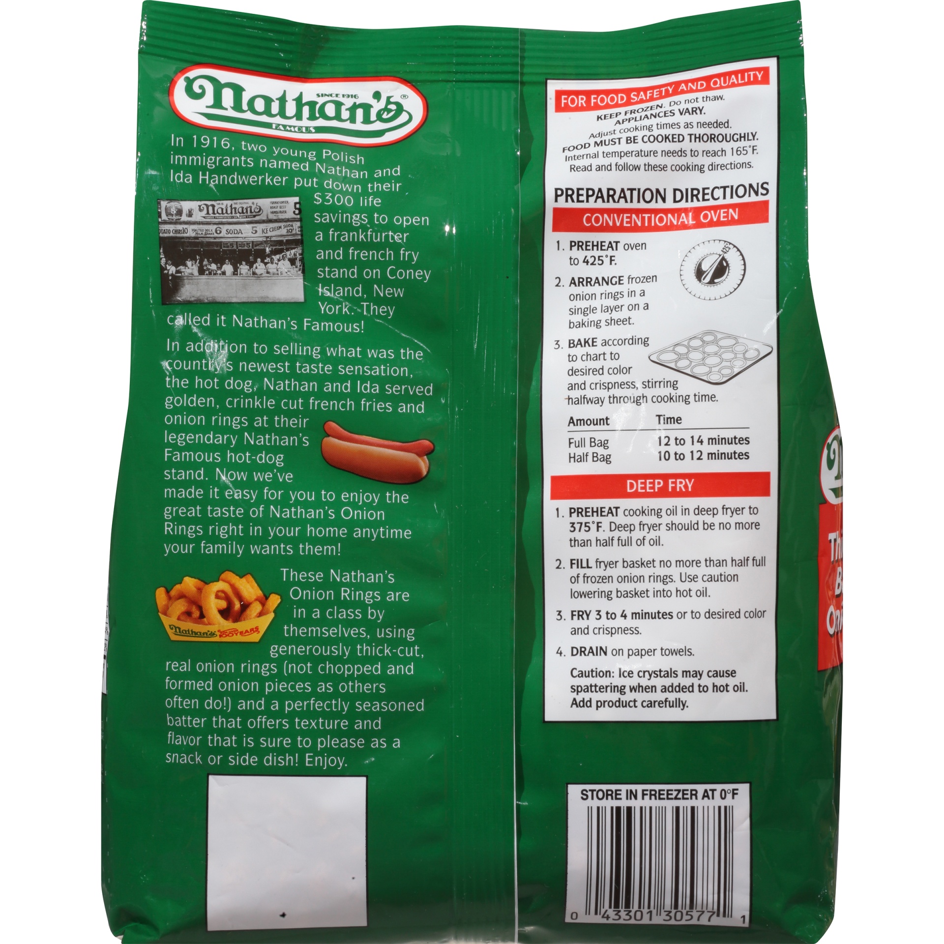 Nathan's Famous Thick Sliced Battered Onion Ring 16 oz | Shipt