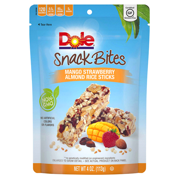 DOLE Snack Bites Mango Strawberry Almond Rice Sticks Pouch 4 oz | Shipt
