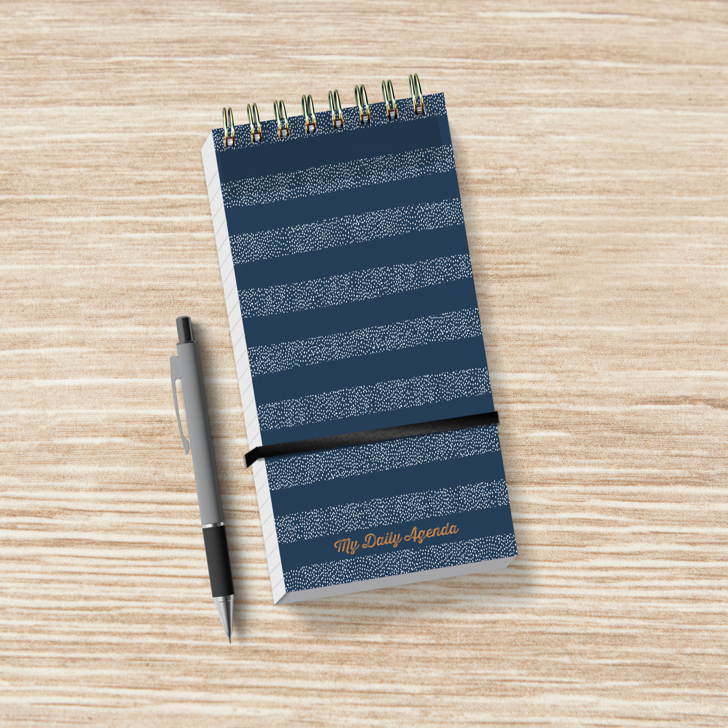 Blue Boho Stripe Undated Daily Agenda Notepad Planner 1 ct | shipt