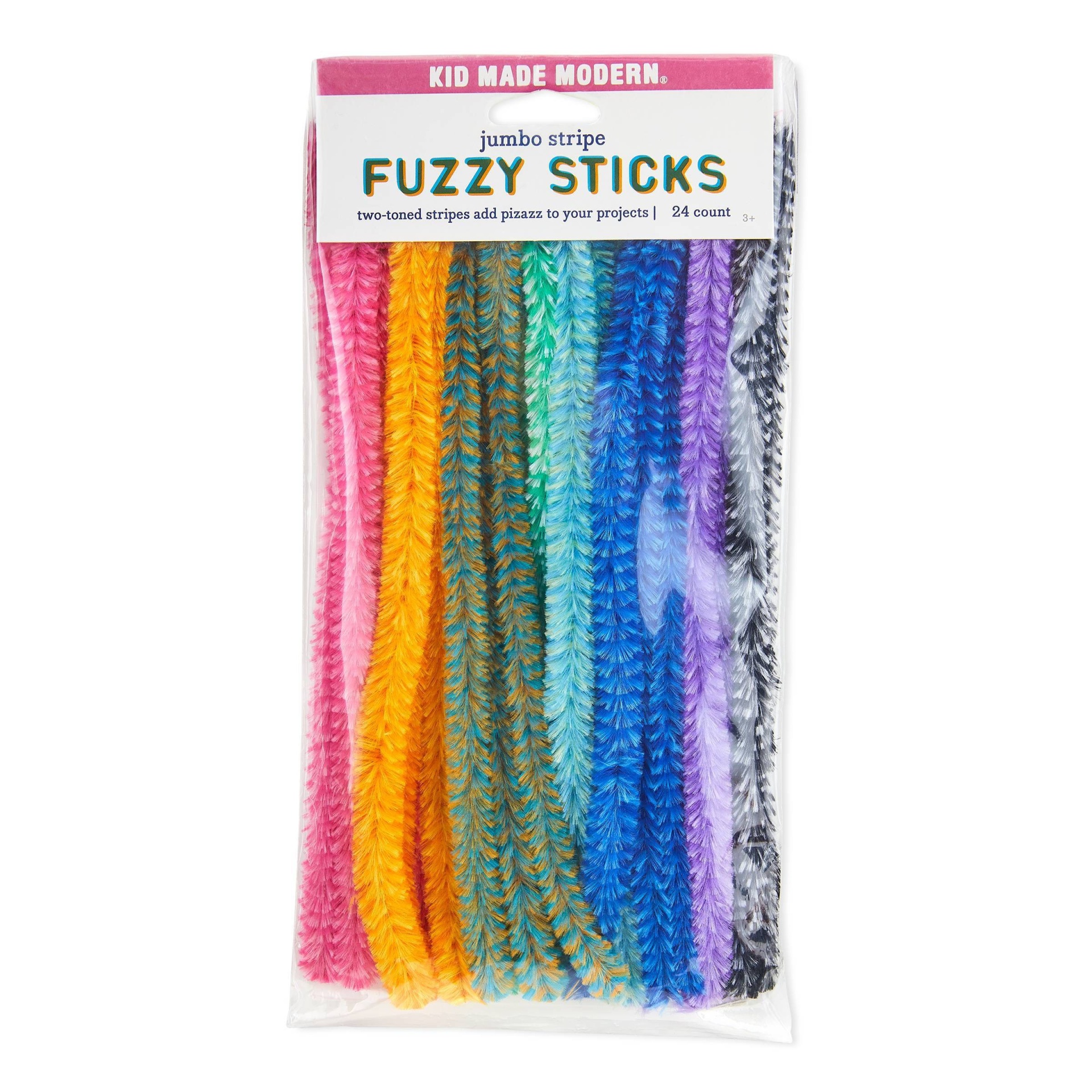 Kid Made Modern Jumbo Stripe Fuzzy Sticks 24 ct | Shipt