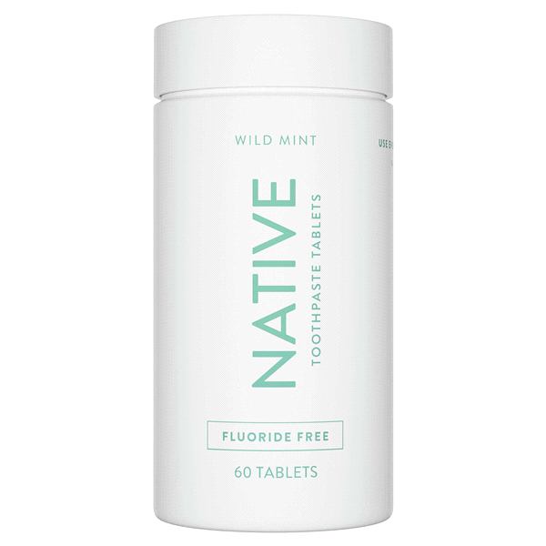 Native Toothpaste Tablets, Travel Size, Fluoride Free, Wild Mint 60 ct ...