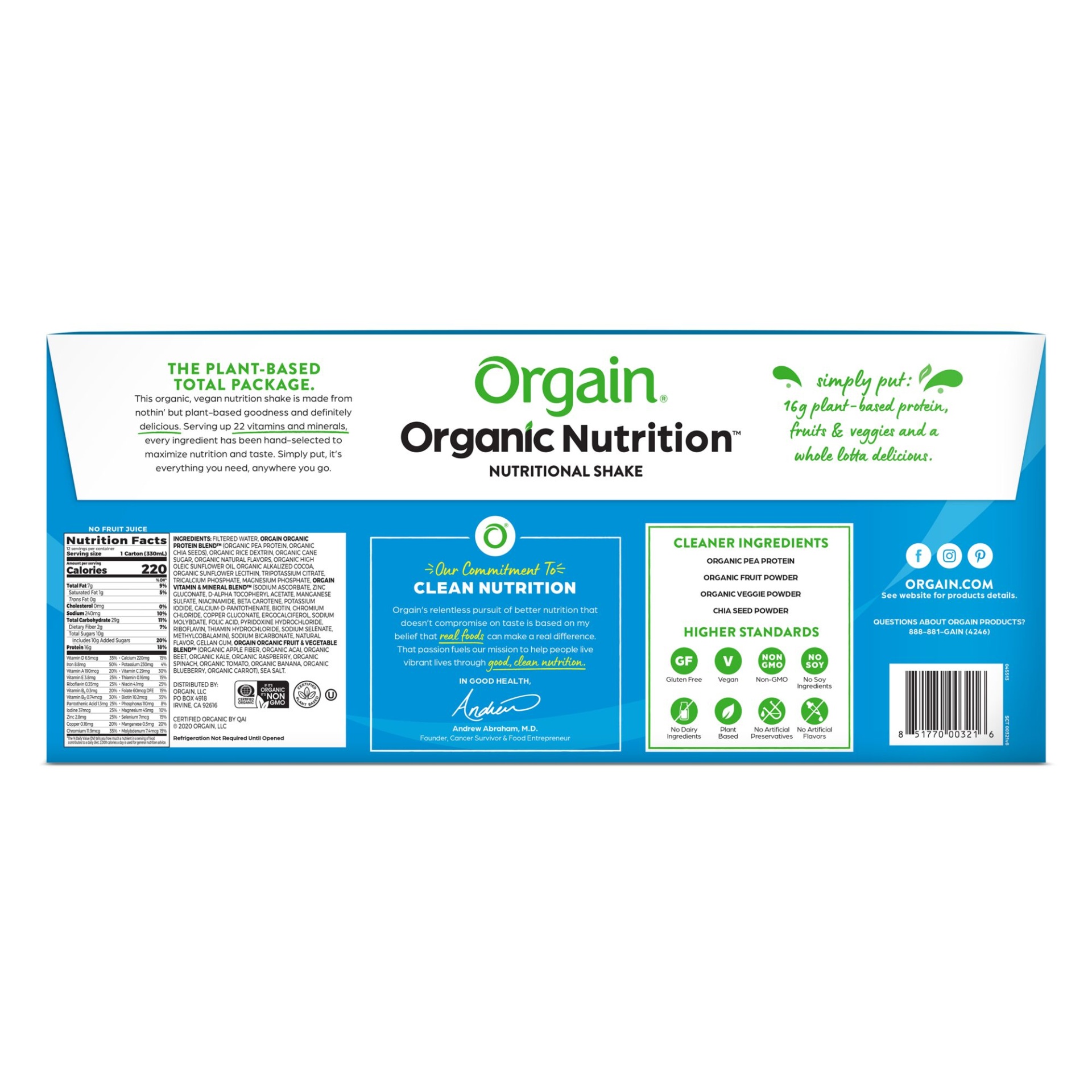 Orgain Vegan Nutritional Shake - Smooth Chocolate 12 ct | Shipt