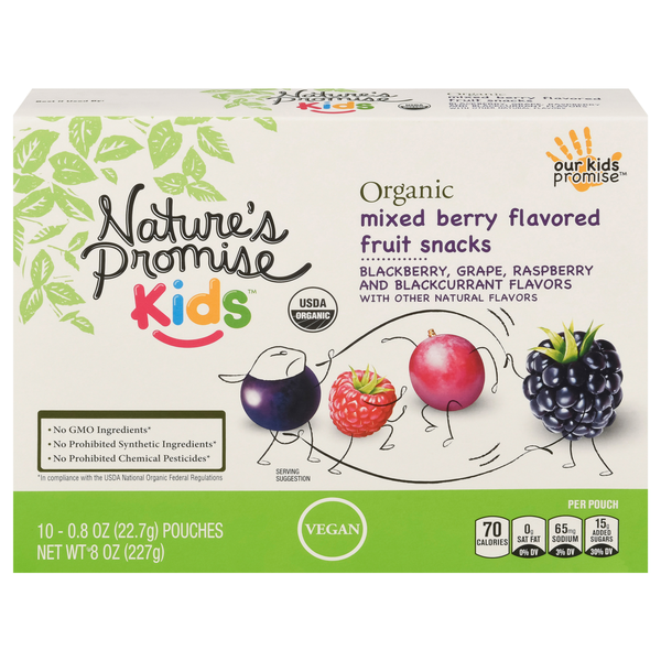 Nature's Promise Kids Organic Mixed Berry Flavored Fruit Snacks - 10 ct ...