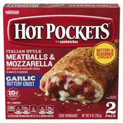 Hot Pockets Italian Style Meatballs and Mozzarella Frozen Snacks, Pizza ...