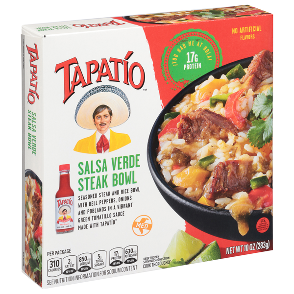 Tapatio Tapatío™ Salsa Verde Steak Bowl, Frozen Mexican Style Dish, 10 ...