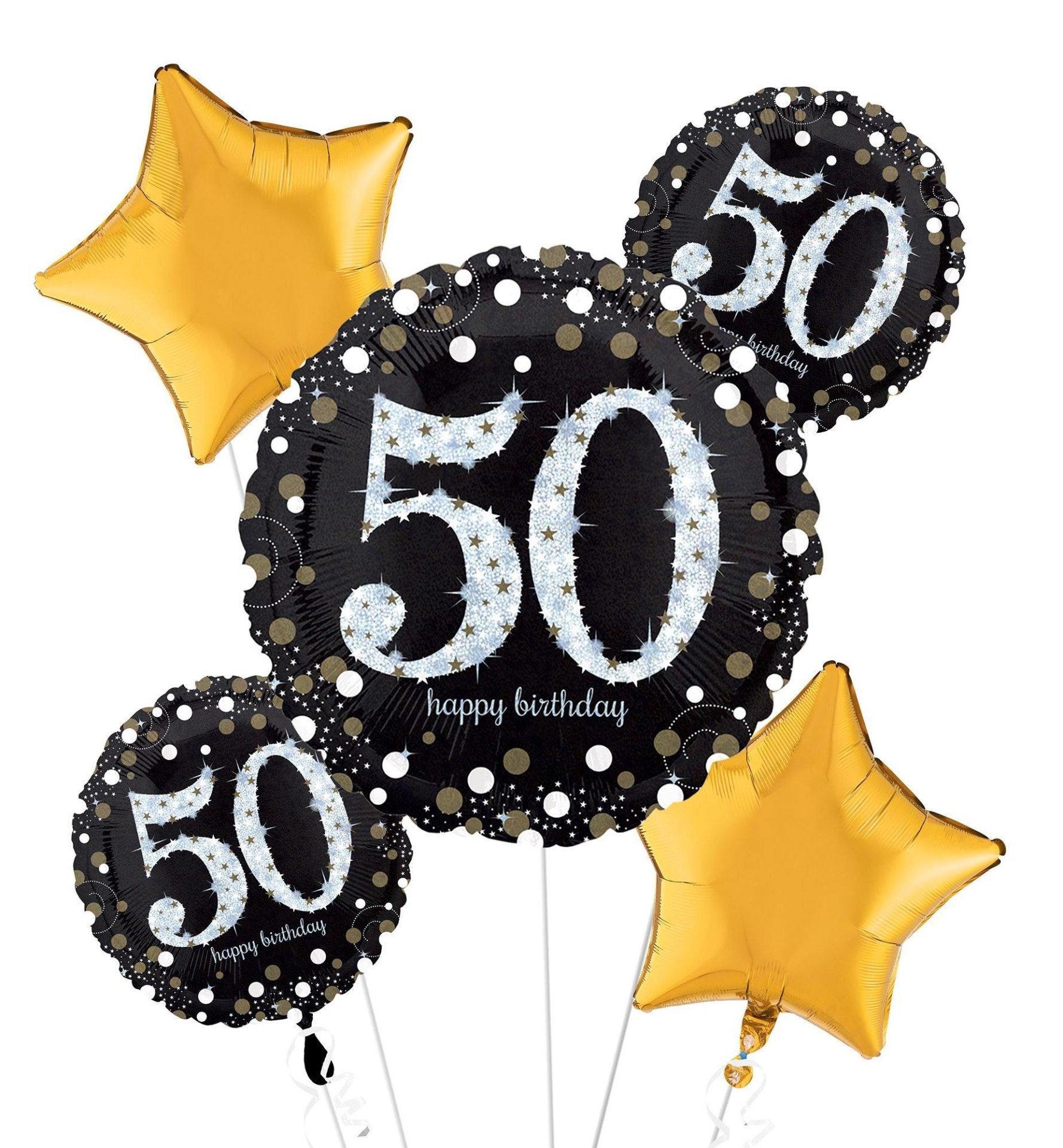 Party City 50th Birthday (Uninflated) Balloon Bouquet Sparkling ...