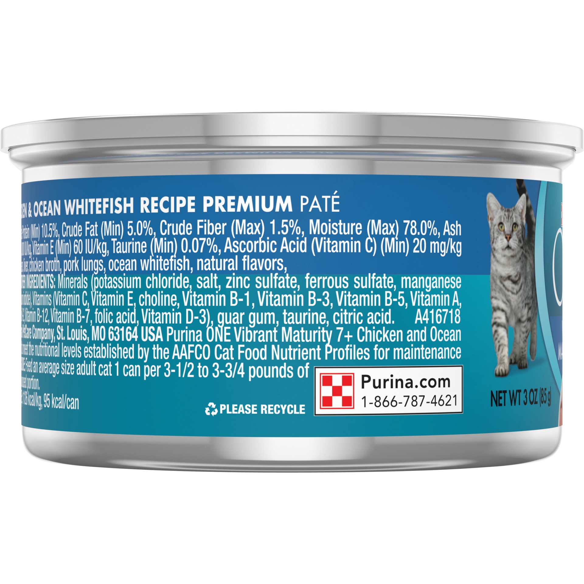 ONE Purina One Vibrant Maturity 7+ Pate Chicken & Ocean Whitefish ...