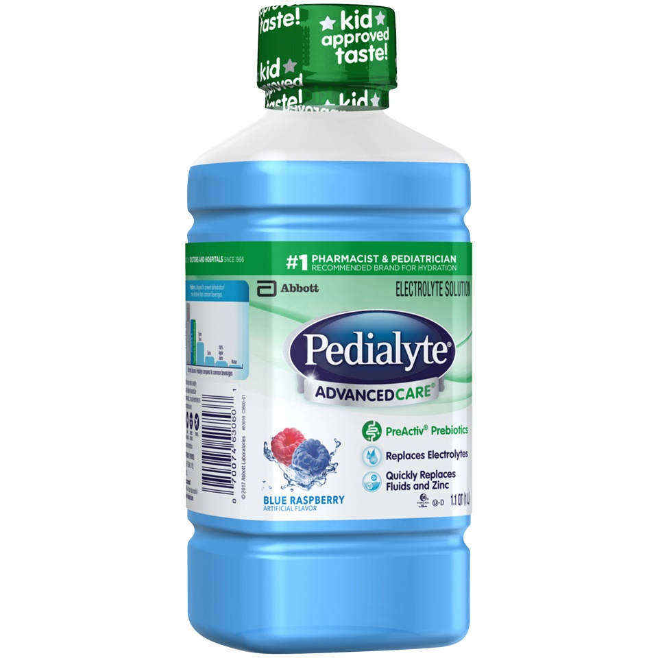Pedialyte Advanced Care Oral Electrolyte Solution Blue Raspberry 1l 33. ...