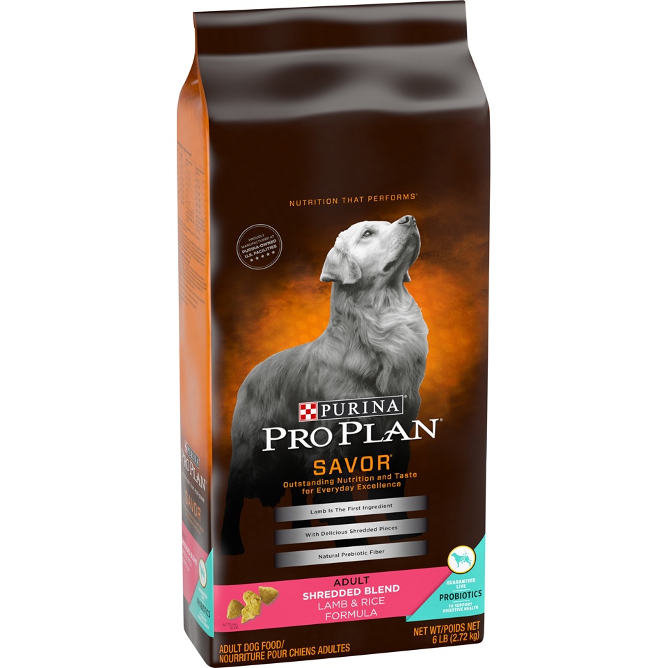 Pro Plan Savor Shredded Blend Lamb and Rice Formula Adult Dry Dog Food ...