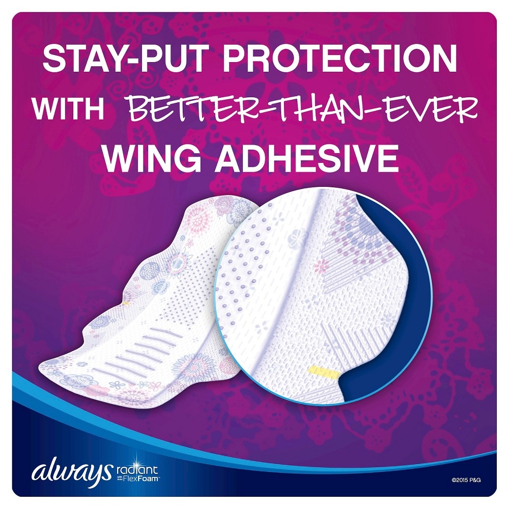Always Radiant Regular With Wings Scented Pads 30 ct | Shipt
