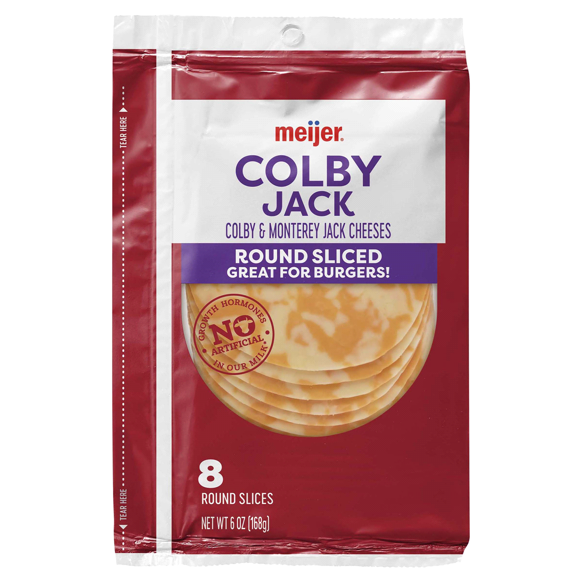 Meijer Round Colby Jack Cheese Burger Slices 6 oz | Shipt