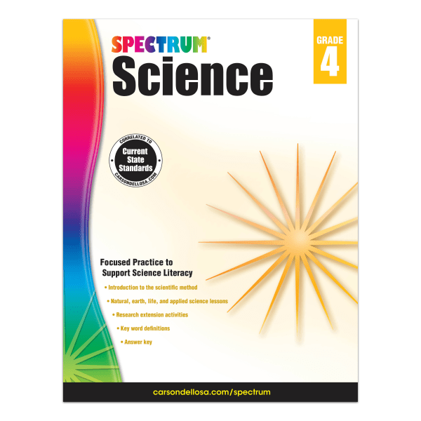 Carson Dellosa Spectrum Science Workbook, Grade 4 1 ct | shipt