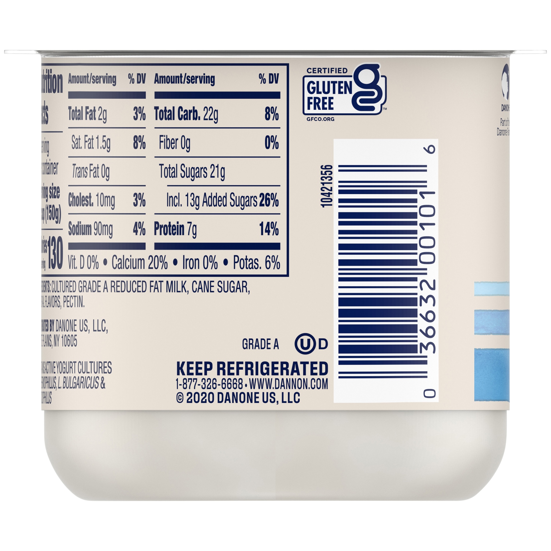 Dannon Low Fat Non-GMO Project Verified Vanilla Yogurt 5.3 oz | Shipt