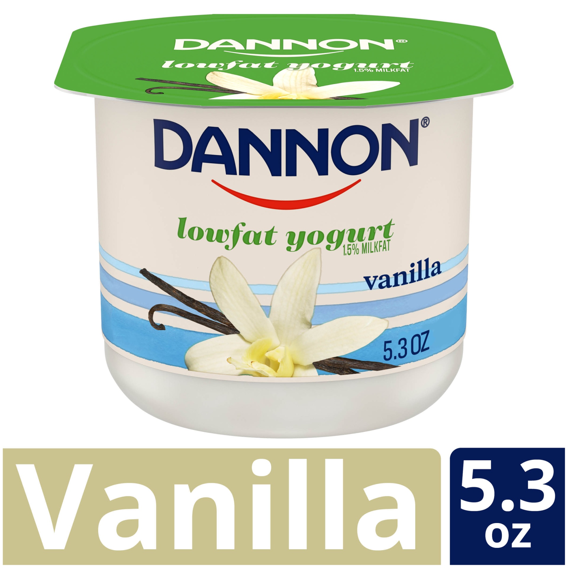 Dannon Low Fat Non-GMO Project Verified Vanilla Yogurt 5.3 oz | Shipt